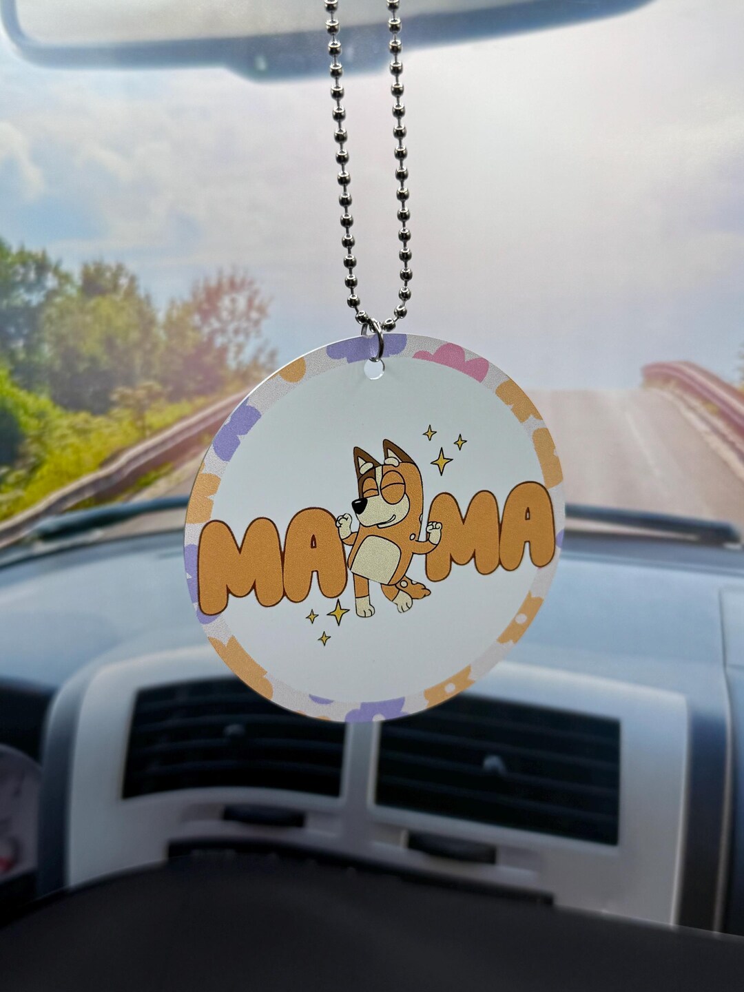 Bluey, Mama, Cool Moms Club Rear View Mirror Charm, Car Accessory - Etsy