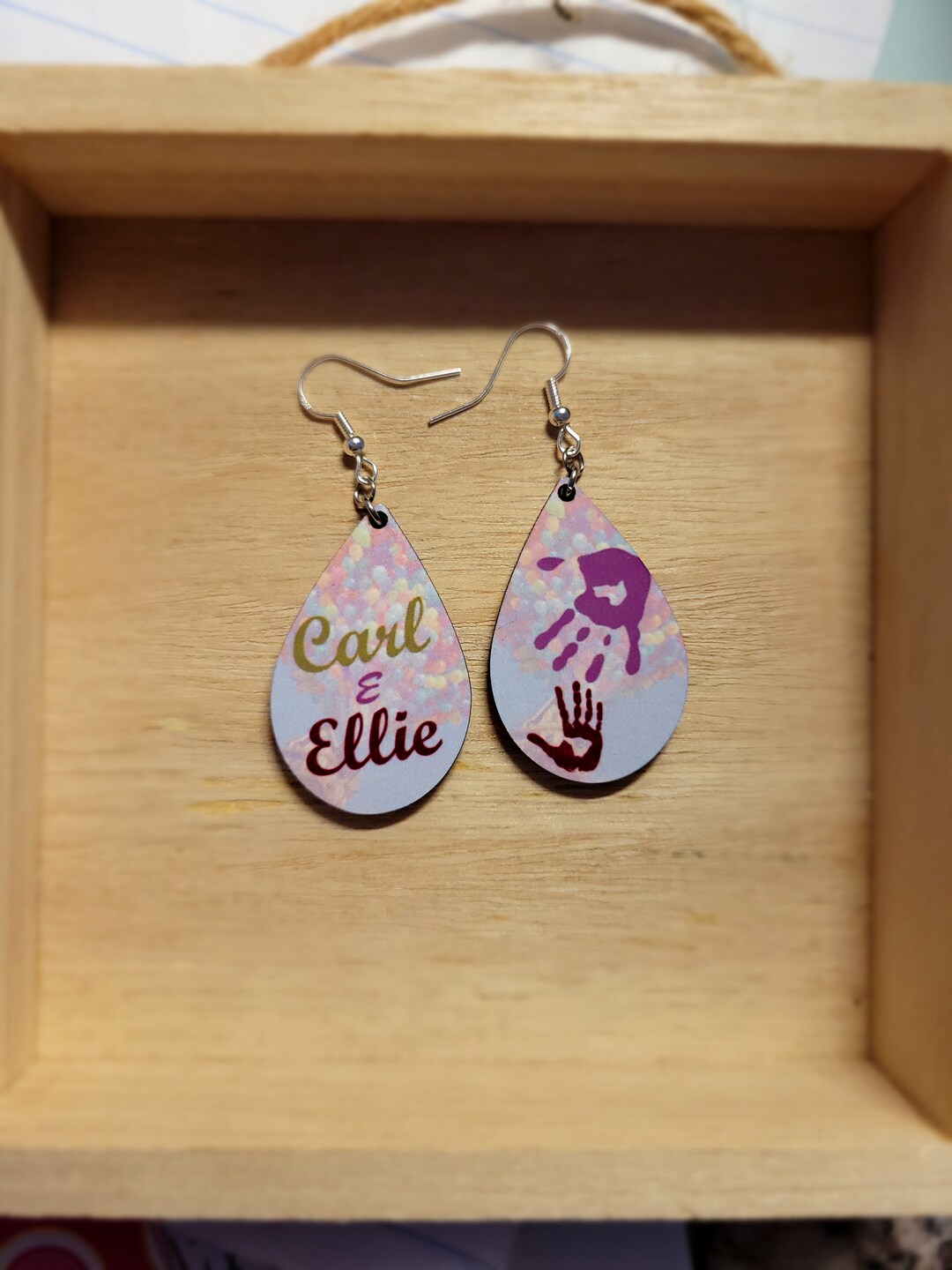 Carl and Ellie Earrings, Handprint, Up - Etsy
