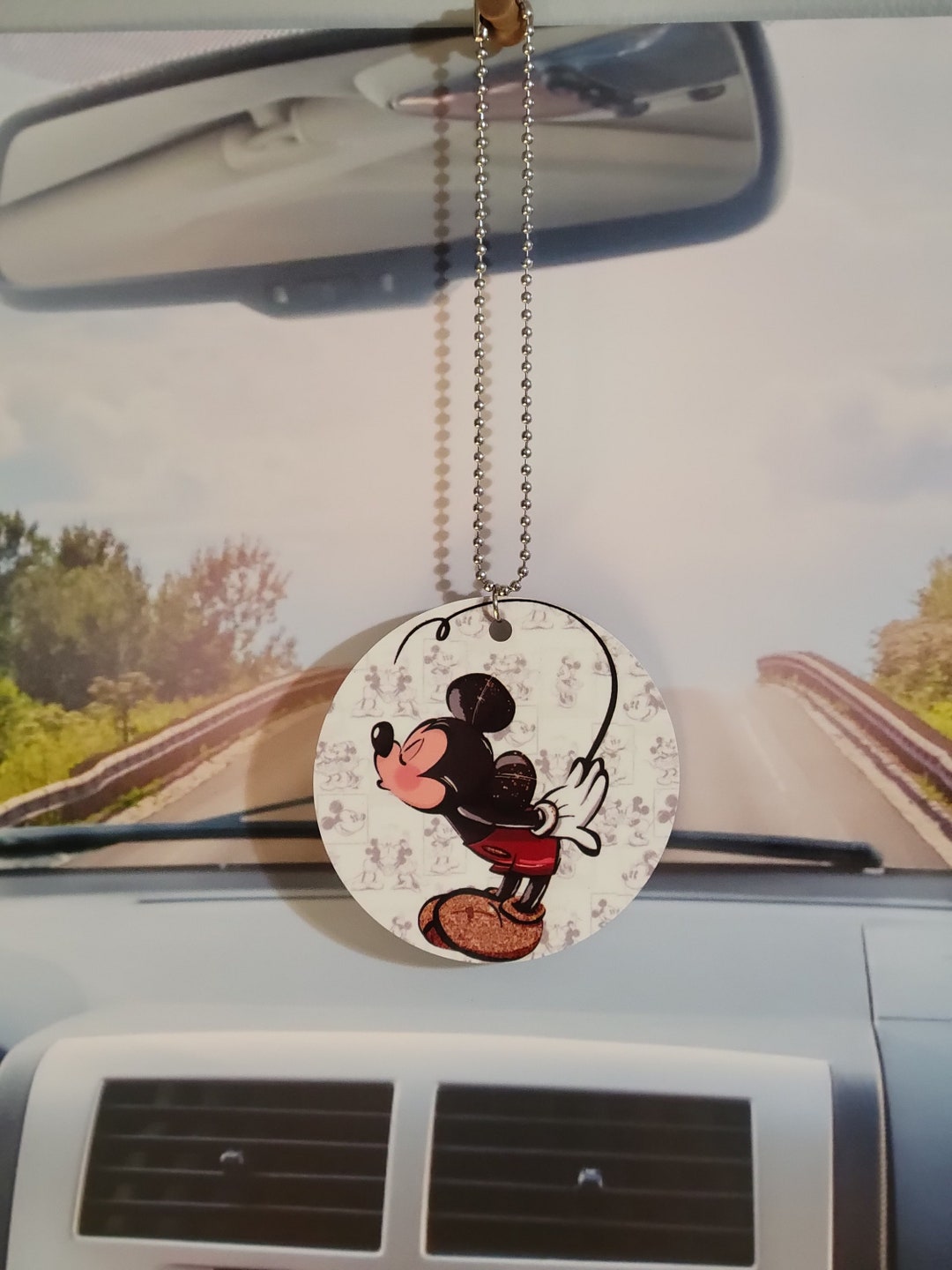 Mickey and Minnie Rear View Mirror Charm, Car Accessory - Etsy