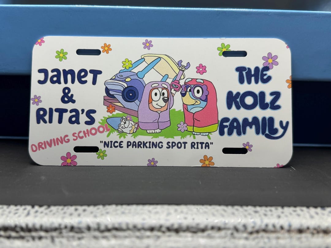 Mobility Scooter Tag, Custom Bluey, Janet and Rita’s Driving School ...