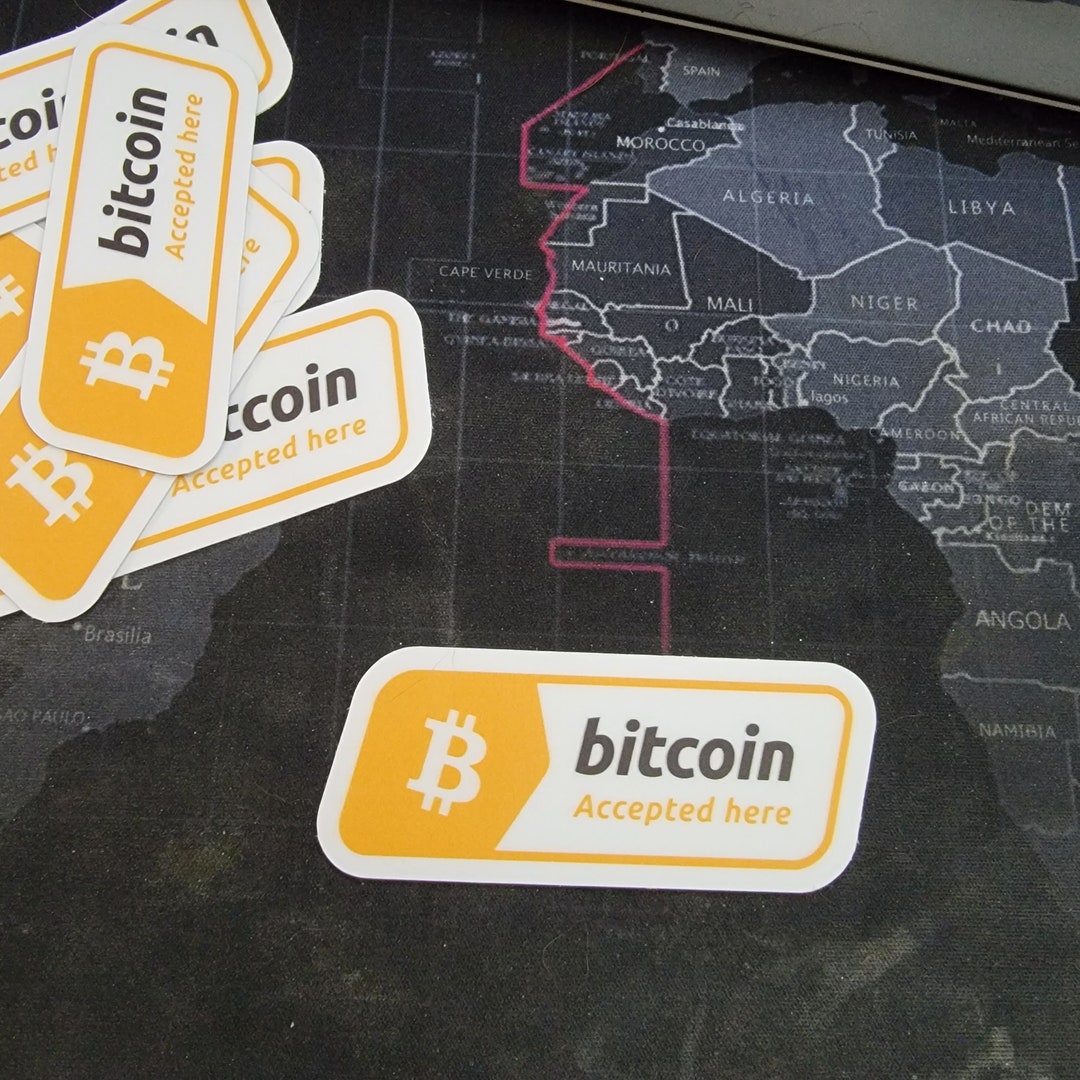25 Bitcoin Accepted Here Stickers Pack of 25 3 Laminated Waterproof ...
