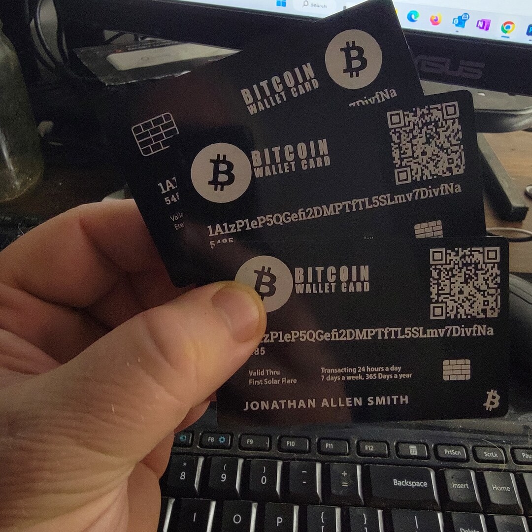 3 Personalized Bitcoins Receive Wallet Cards Cryptocurrency Bitcoin ...