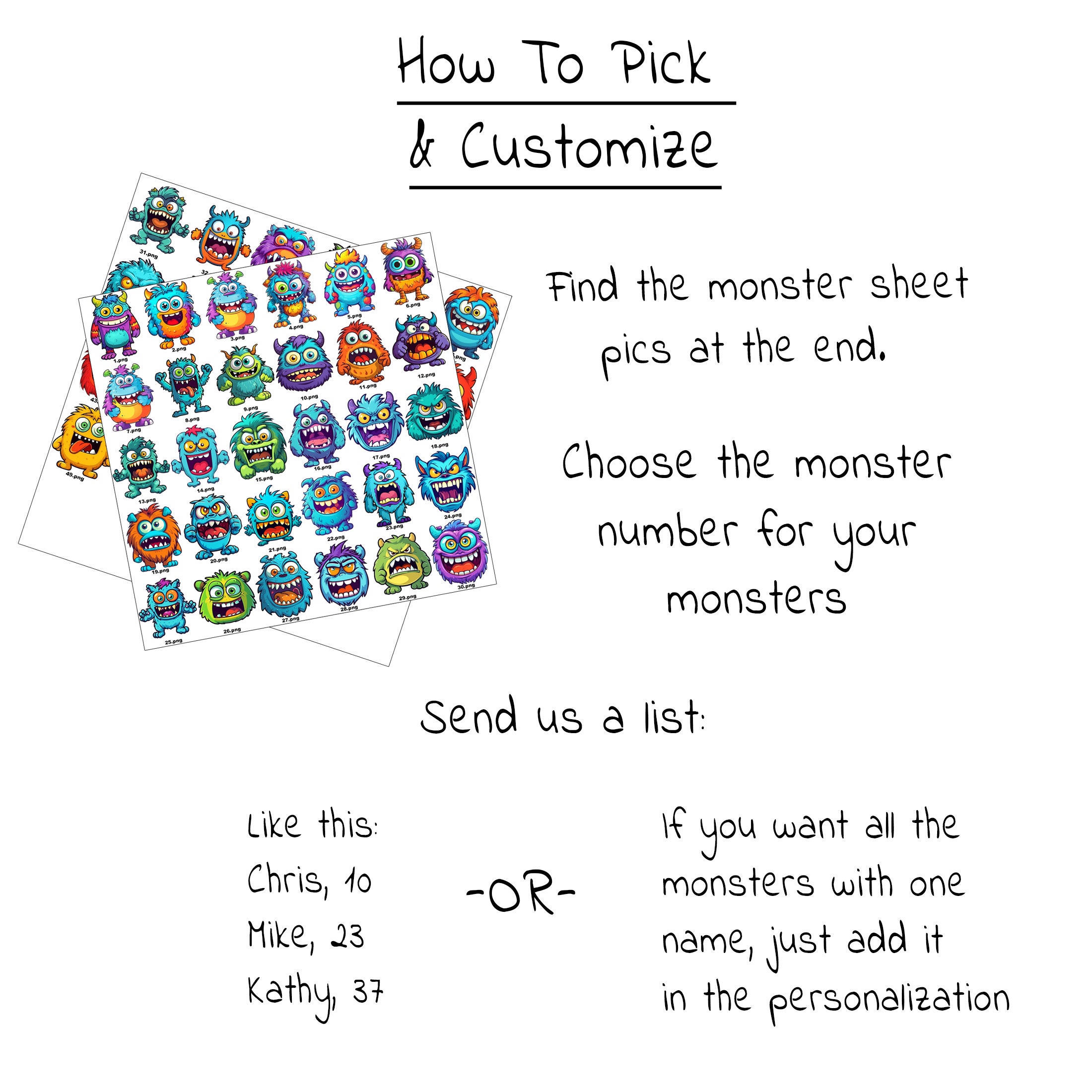 My Little Monsters Die-cut Personalized Sticker Sheets Cute Stickers ...