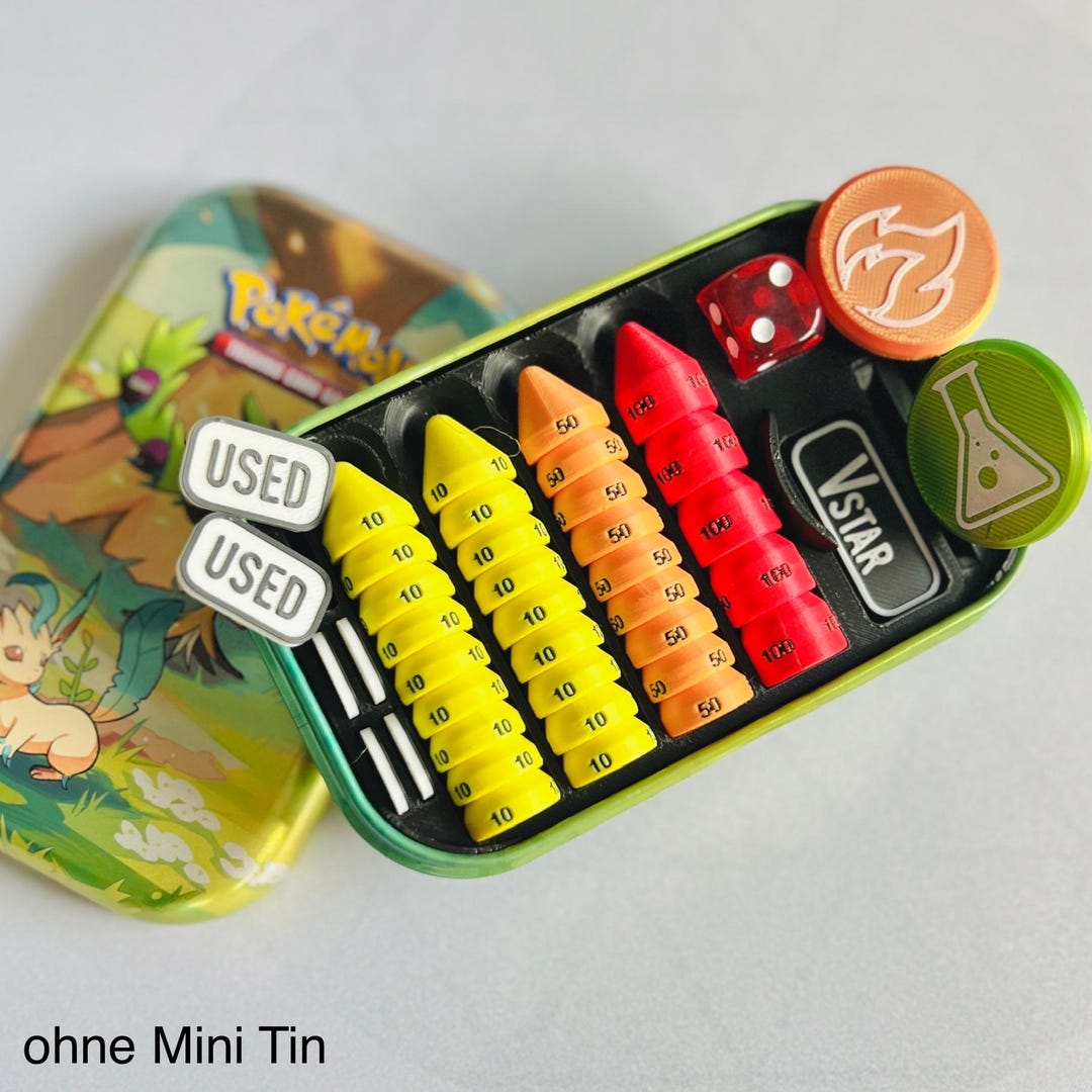 NEW With USED Marker Inlay for Pokémon Mini Tin With Damage Markers ...