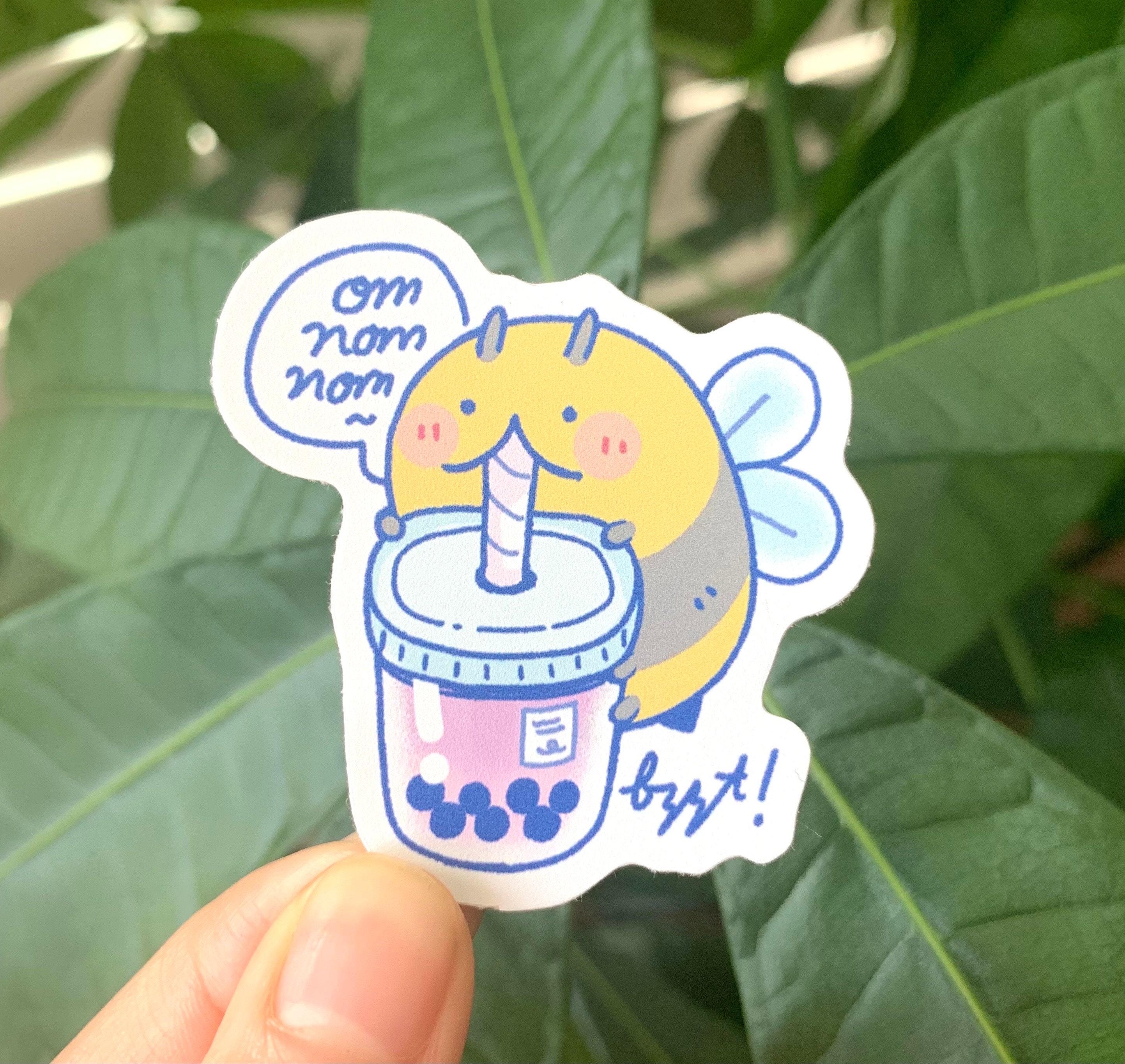 Boba Bee Vinyl Sticker | Bubble Tea Bee | Waterproof Stickers - Etsy