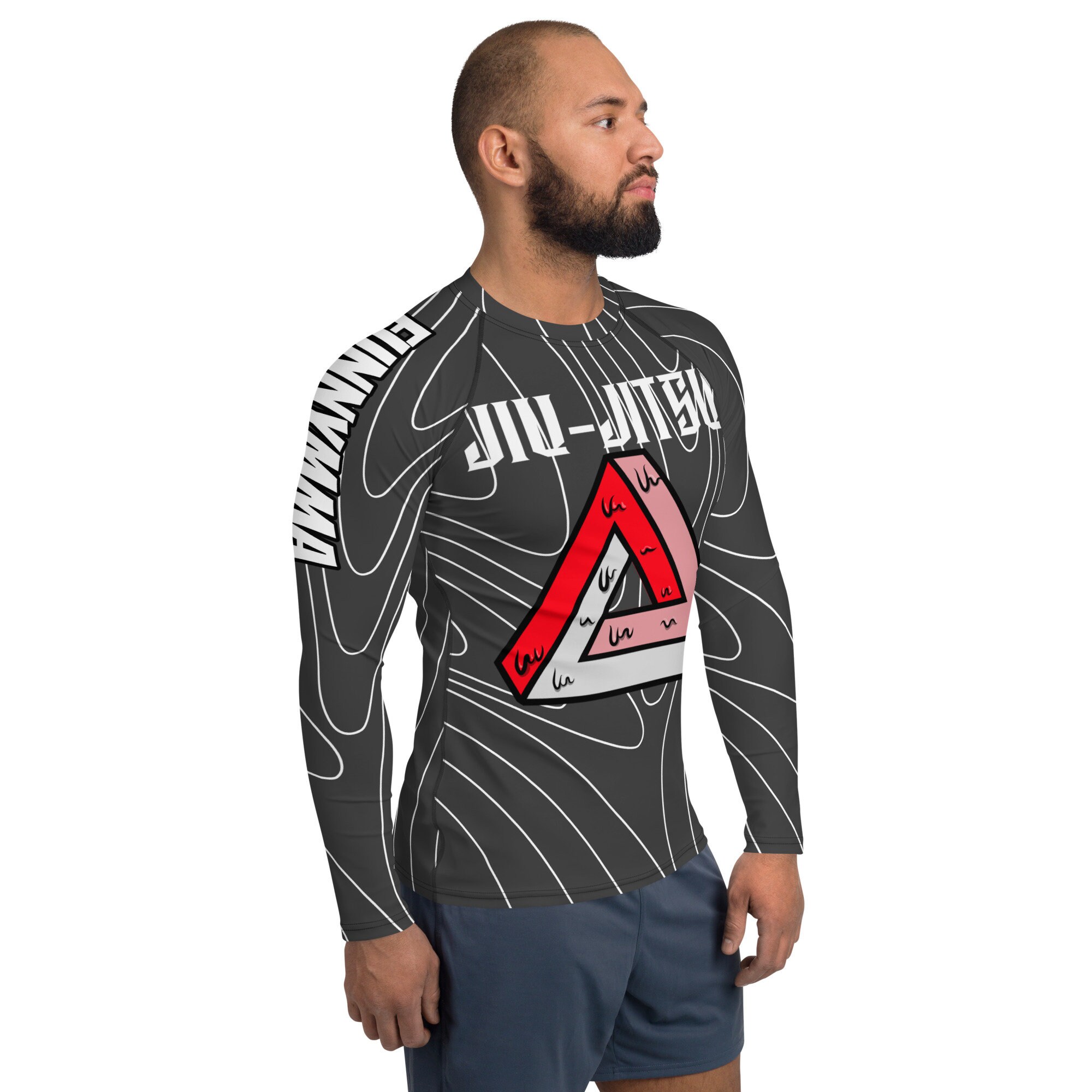 Funnymma Gracie Jiu-jitsu Melting Triangle Rash Guard - Etsy
