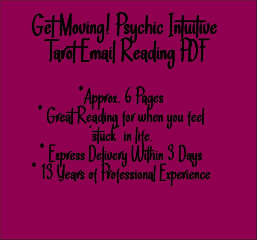 EXPRESS Get Moving! Psychic Intuitive Tarot Email Reading (great ...