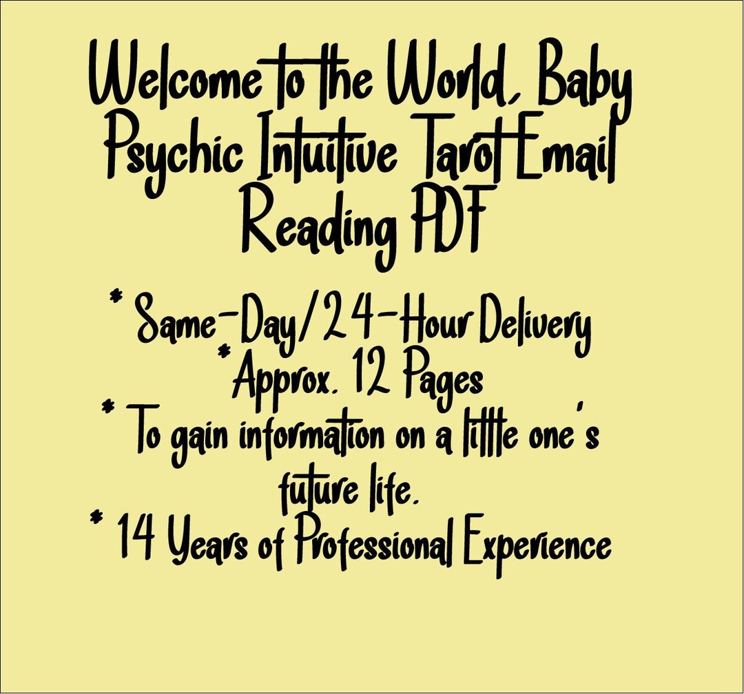 SAME-DAY Welcome to the World, Baby Psychic Intuitive Tarot Email ...