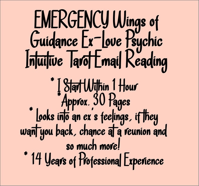EMERGENCY Wings of Guidance Ex-love Psychic Intuitive Tarot Email ...
