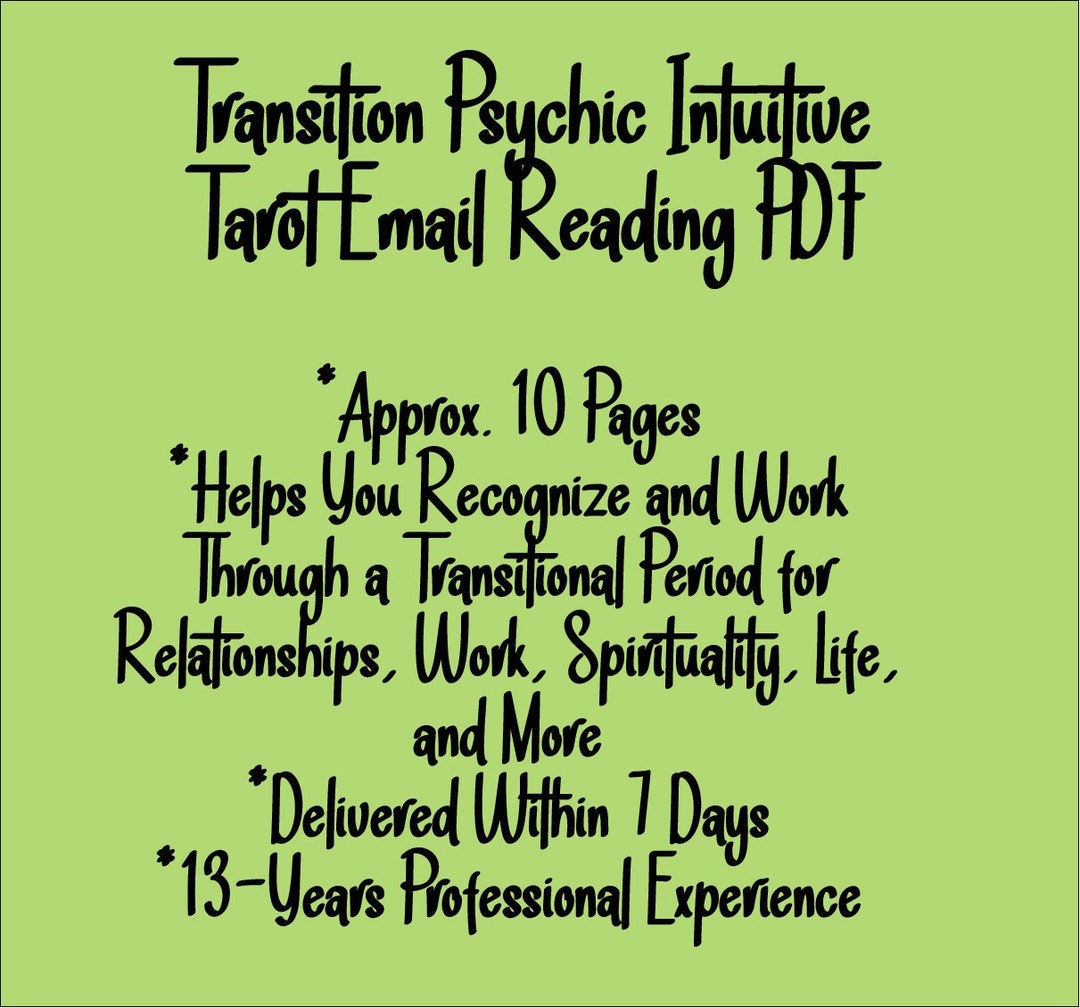 Transition Psychic Intuitive Tarot Email Reading (relationship Changes ...