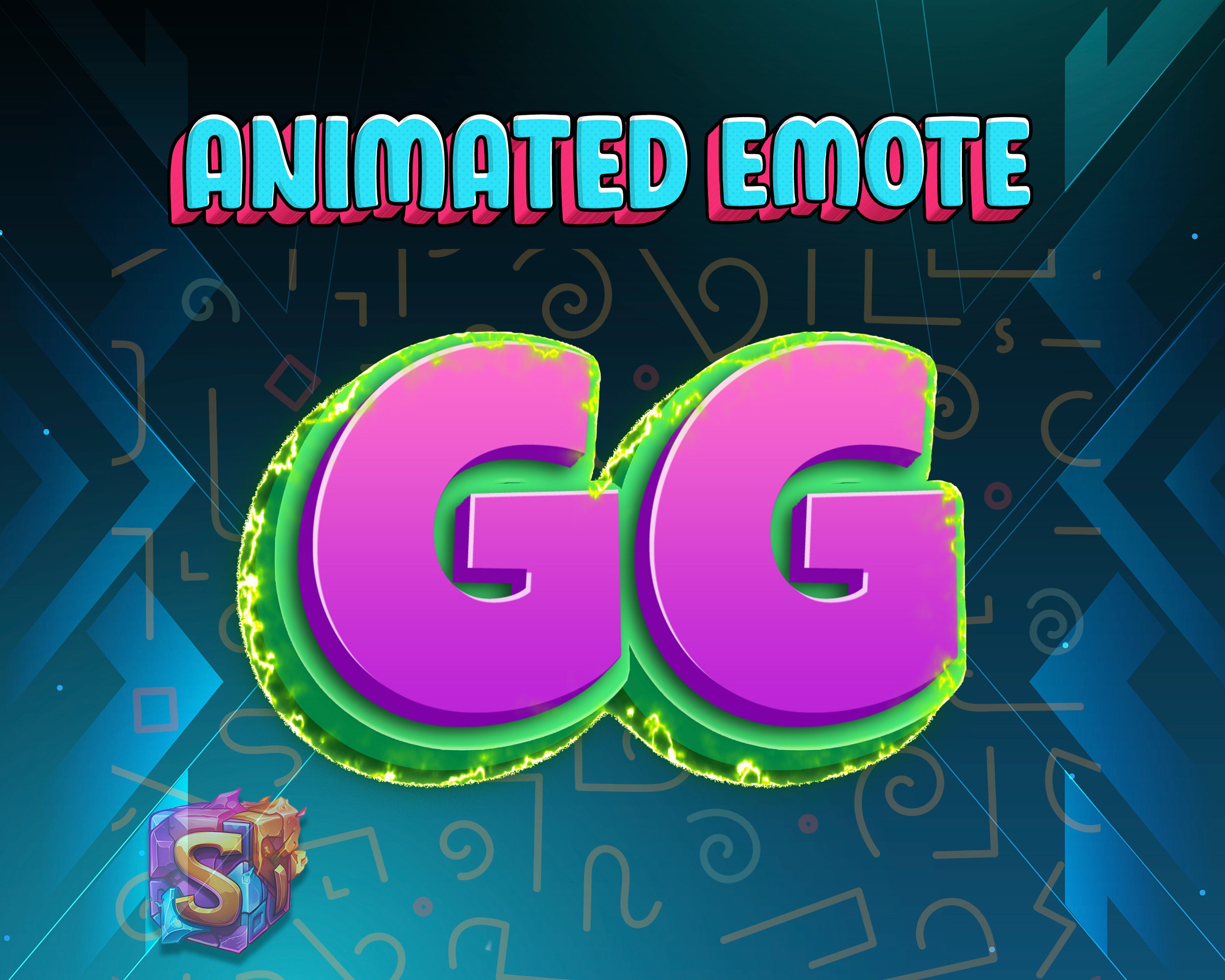 Animated Electric GG Emote, Twitch Streamer Emote, Ready to Use ...