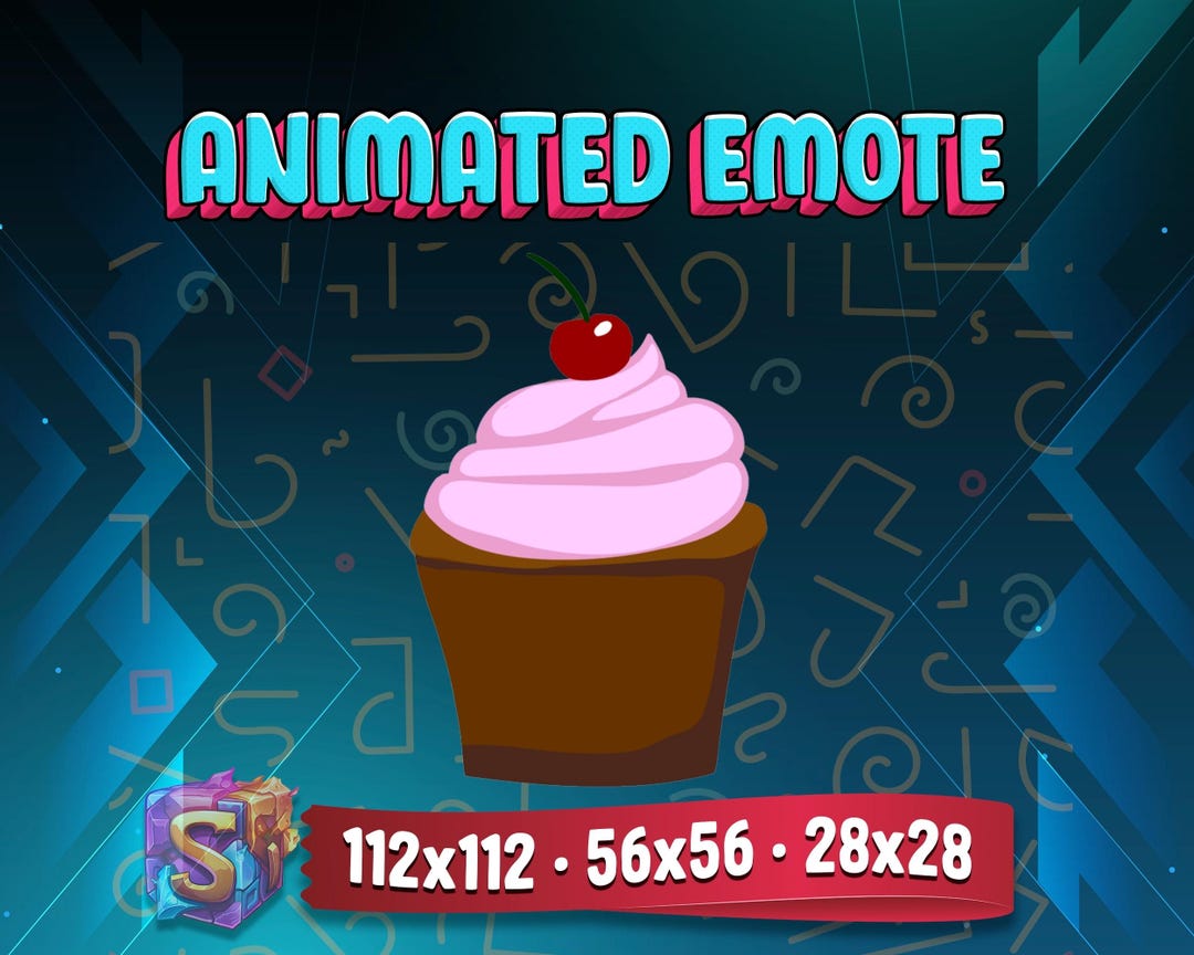 Animated Cupcake Emote, Twitch Streamer Emote, Ready to Use, Animated ...