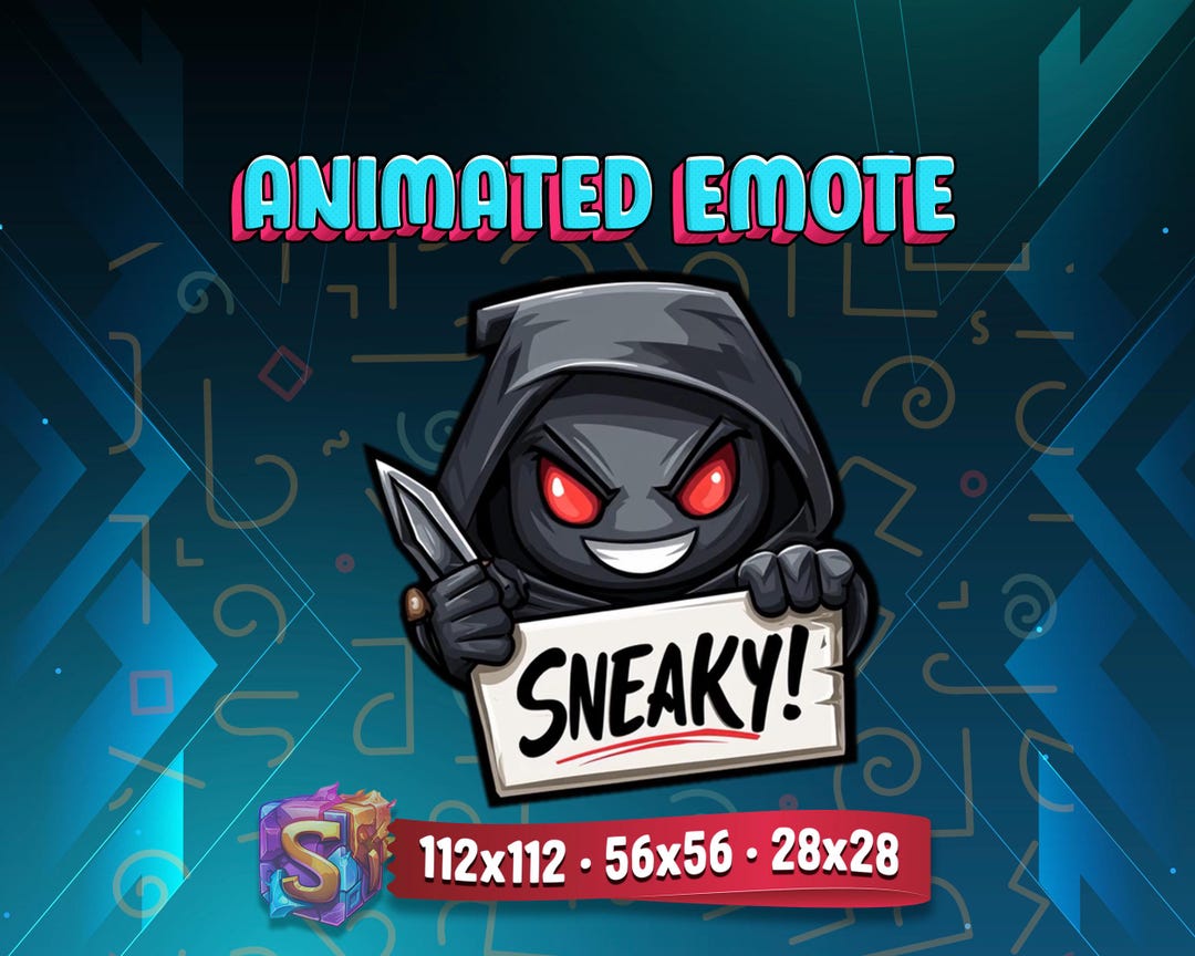 Animated Sneaky Assassin Emote, Twitch, Kick Streamer Emote, Ready to ...
