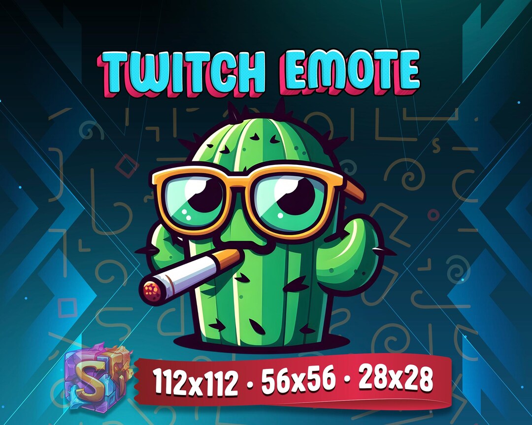 Smoky Cactus Emote, Twitch Streamer Emote, Ready to Use, Animated Emote ...