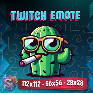 Smoky Cactus Emote, Twitch Streamer Emote, Ready to Use, Animated Emote ...