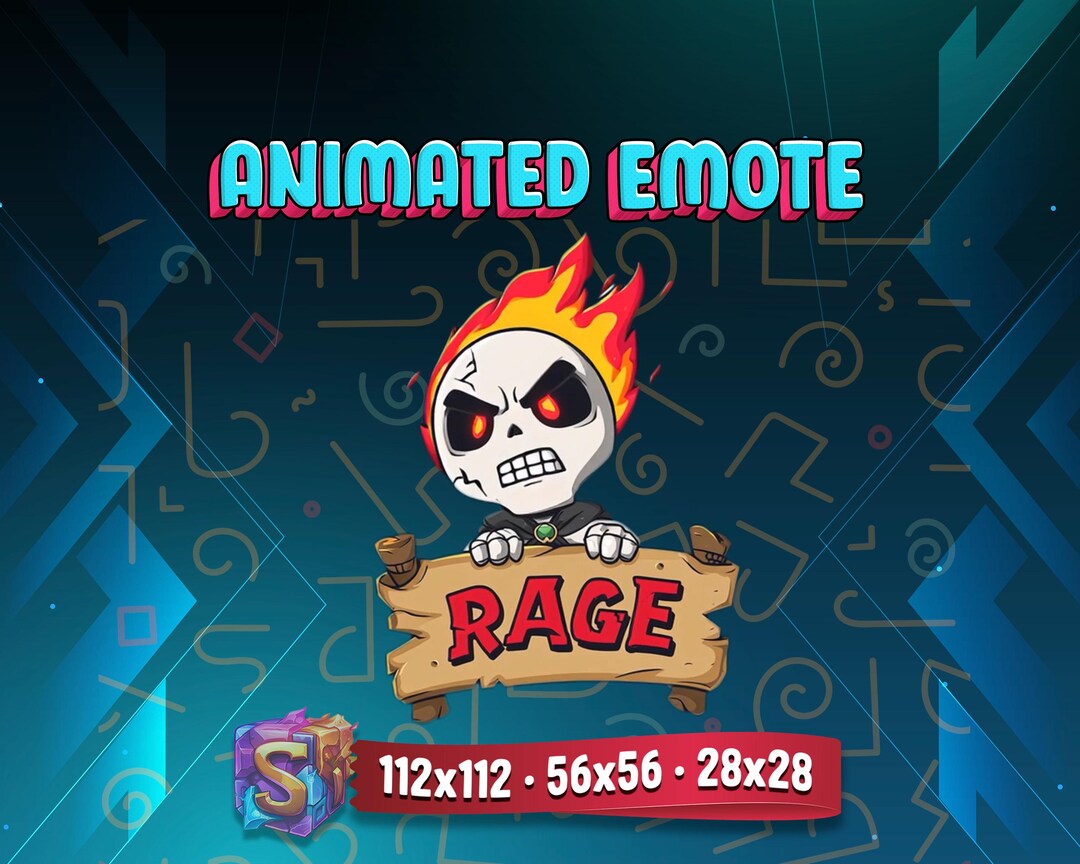 Animated Fire Rage Skull, Twitch Streamer Emote, Ready to Use, Animated ...
