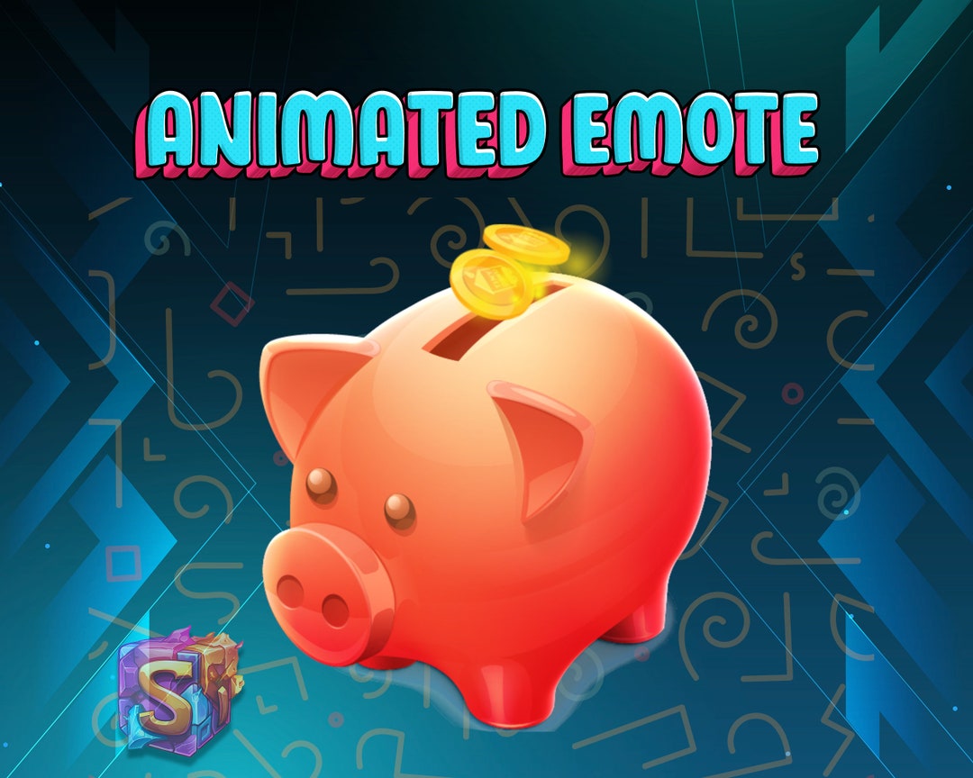 Animated Piggy Bank Emote, Twitch Streamer Emote, Ready to Use ...