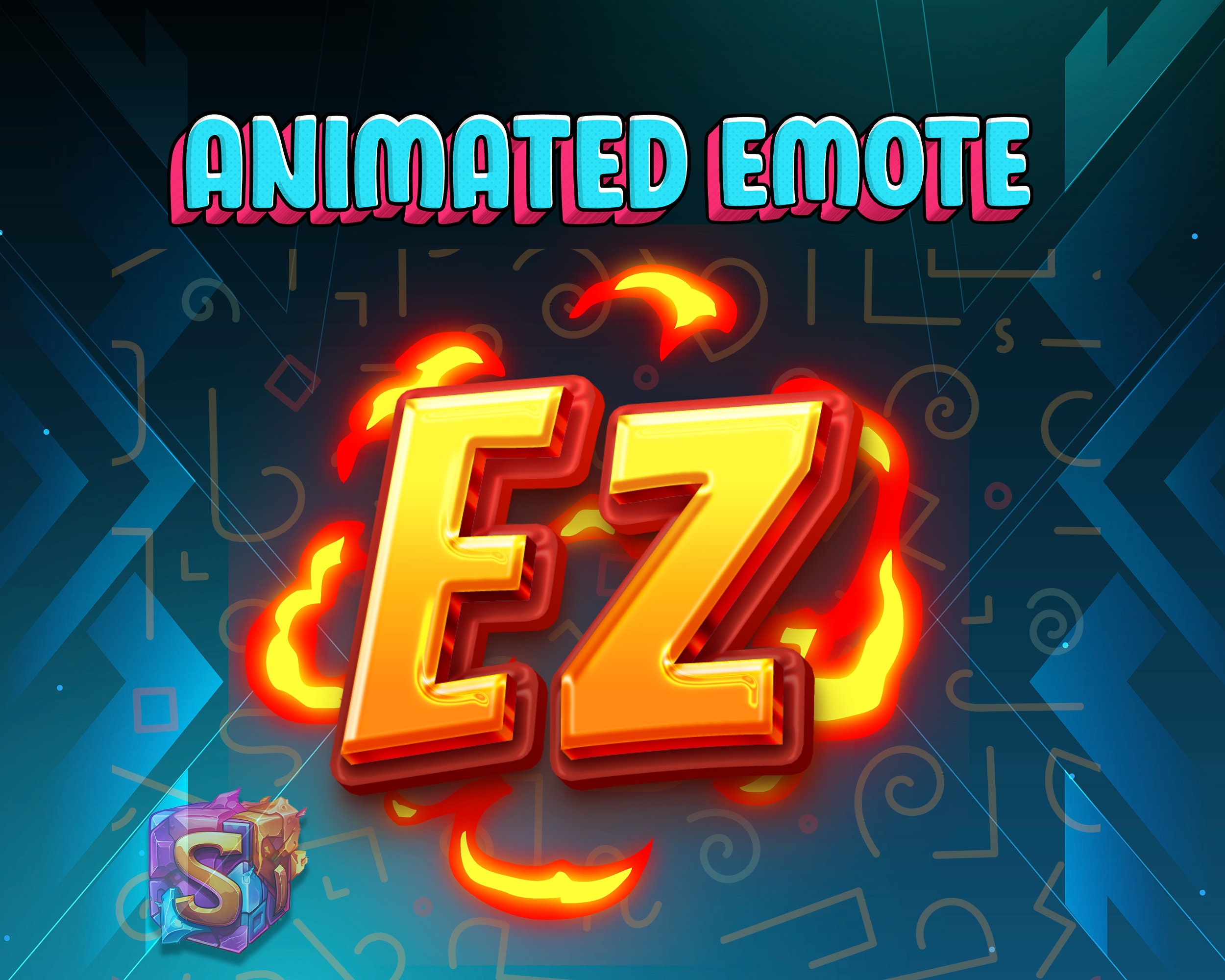 Animated Fire Ez Emote, Twitch Streamer Emote, Ready to Use, Animated ...