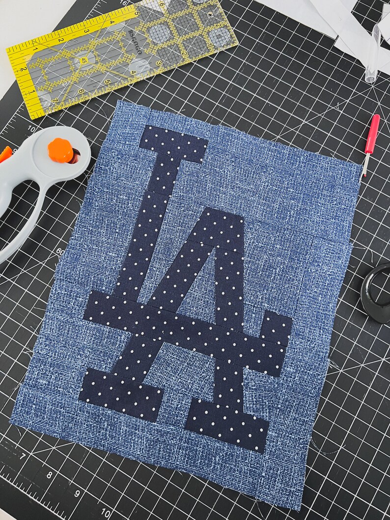 Dodgers Quilt Pattern FPP Quilt Block Download - Etsy