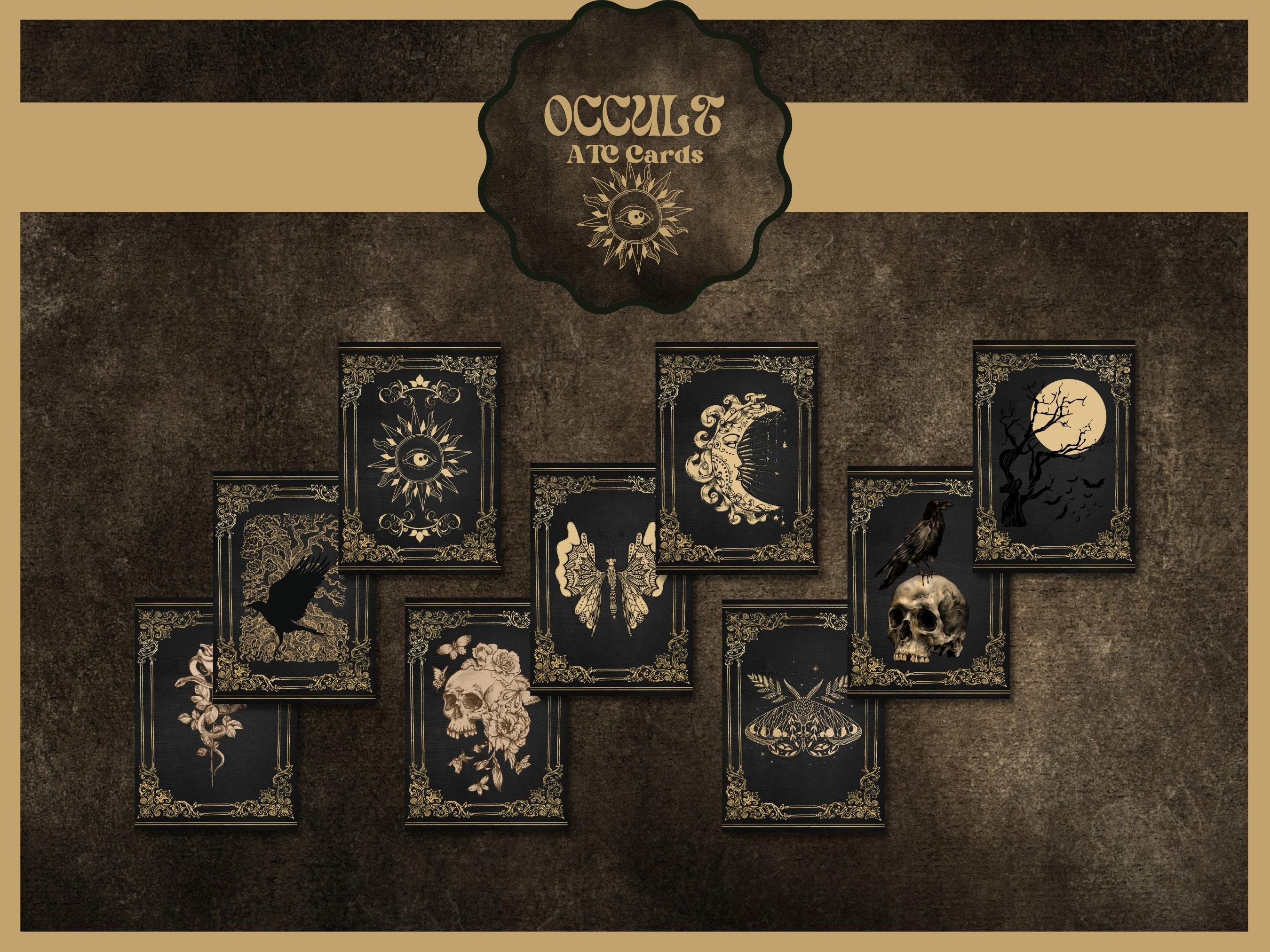 Halloween Occult Artist Trading Cards PRINTABLE Gothic ATC Cards Witch ...
