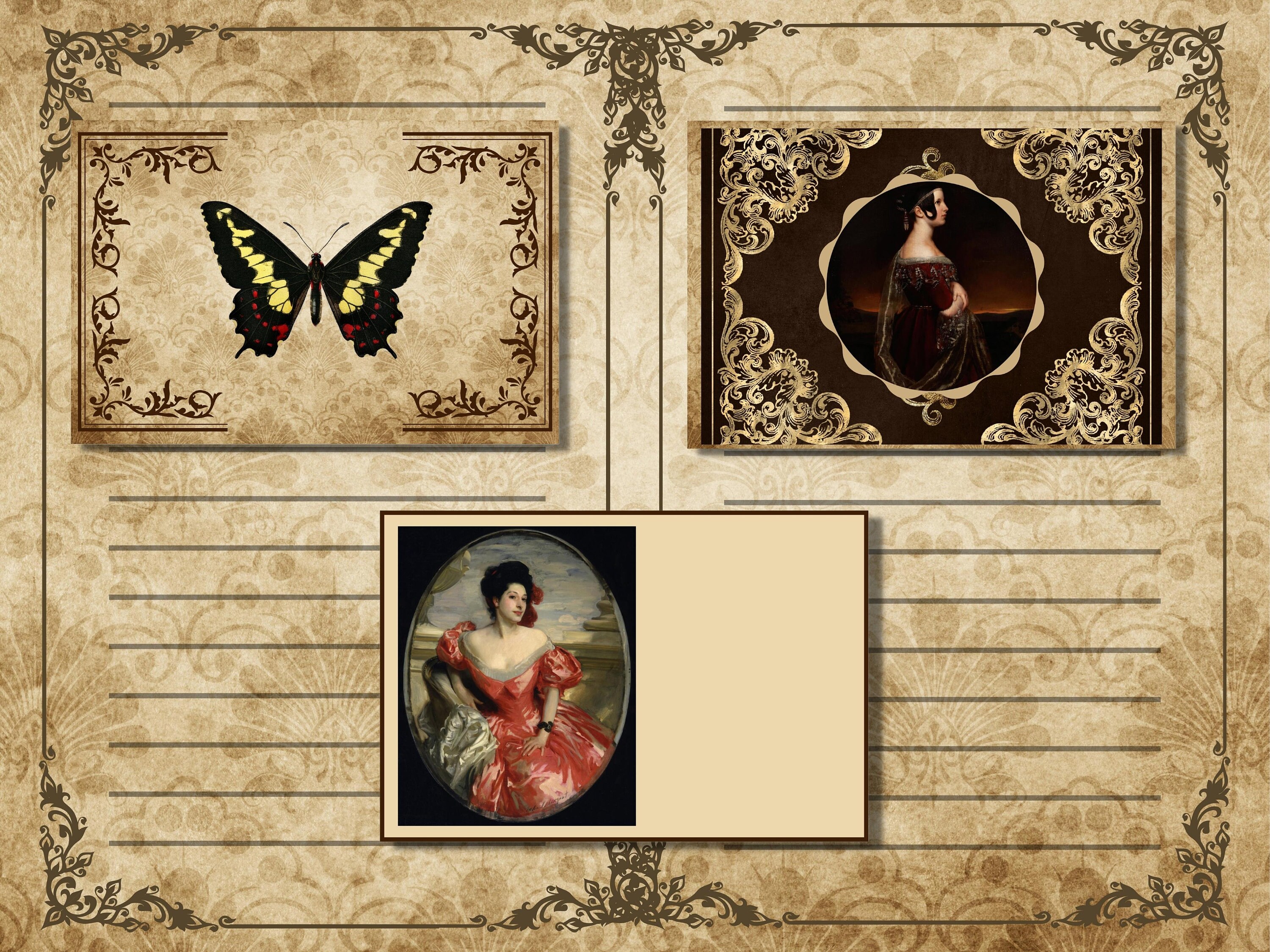 Vintage Women Junk Journal Kit PRINTABLE Antique Portraits - Etsy UK