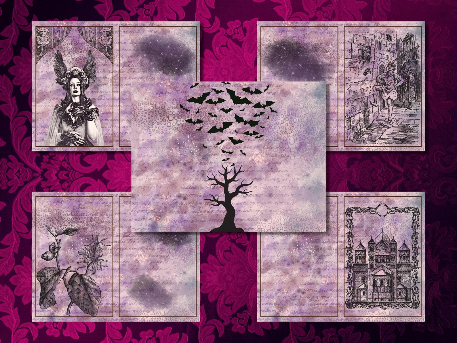 Purple Blush Gothic Junk Journal Kit Printable Witch Ephemera Pack ...