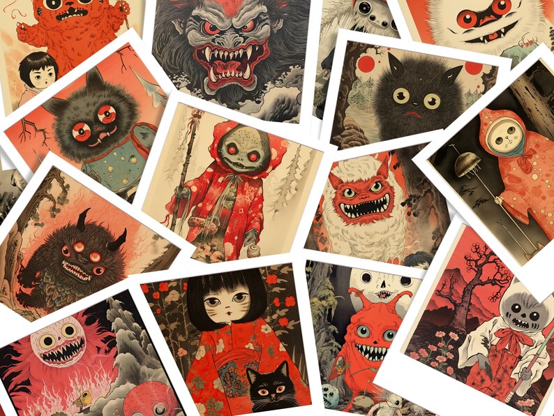 Vintage Japanese YOKAI Ephemera Pack Creepy Downloaded Junkjournal ...
