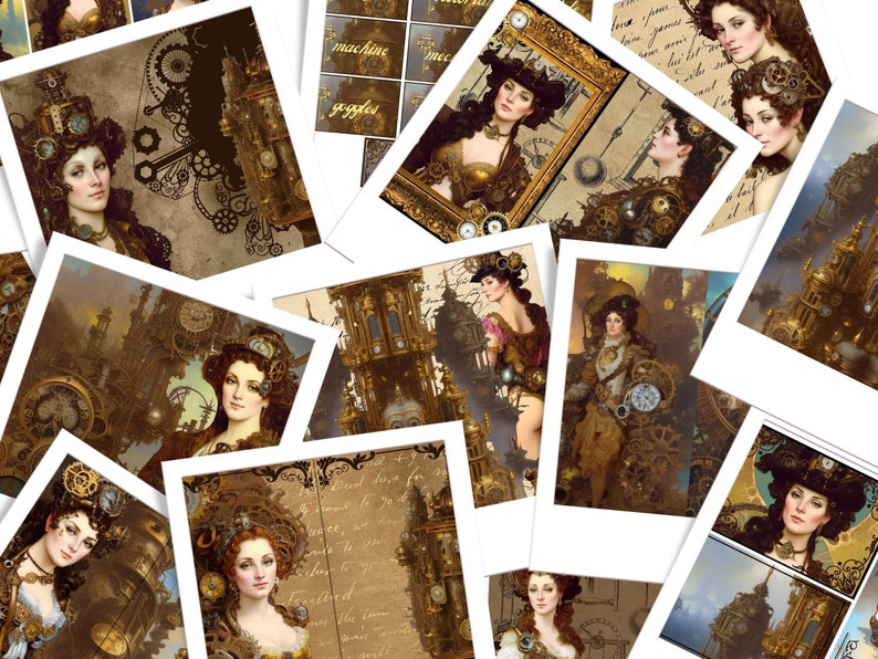 Steampunk Ladies Junk Journal Kit PRINTABLE Steampunk - Etsy
