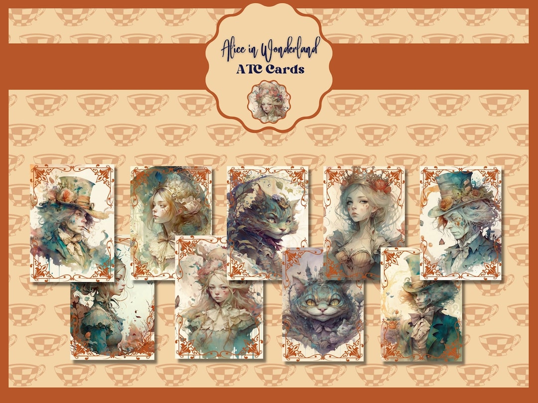 Alice in Wonderland Artist Trading Cards PRINTABLE Alice Ephemera Pack ...
