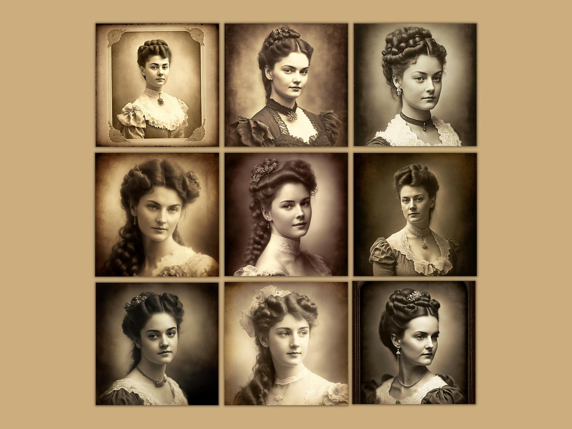 Victorian Women Portrait Photo Pack PRINTABLE Junk Journal - Etsy