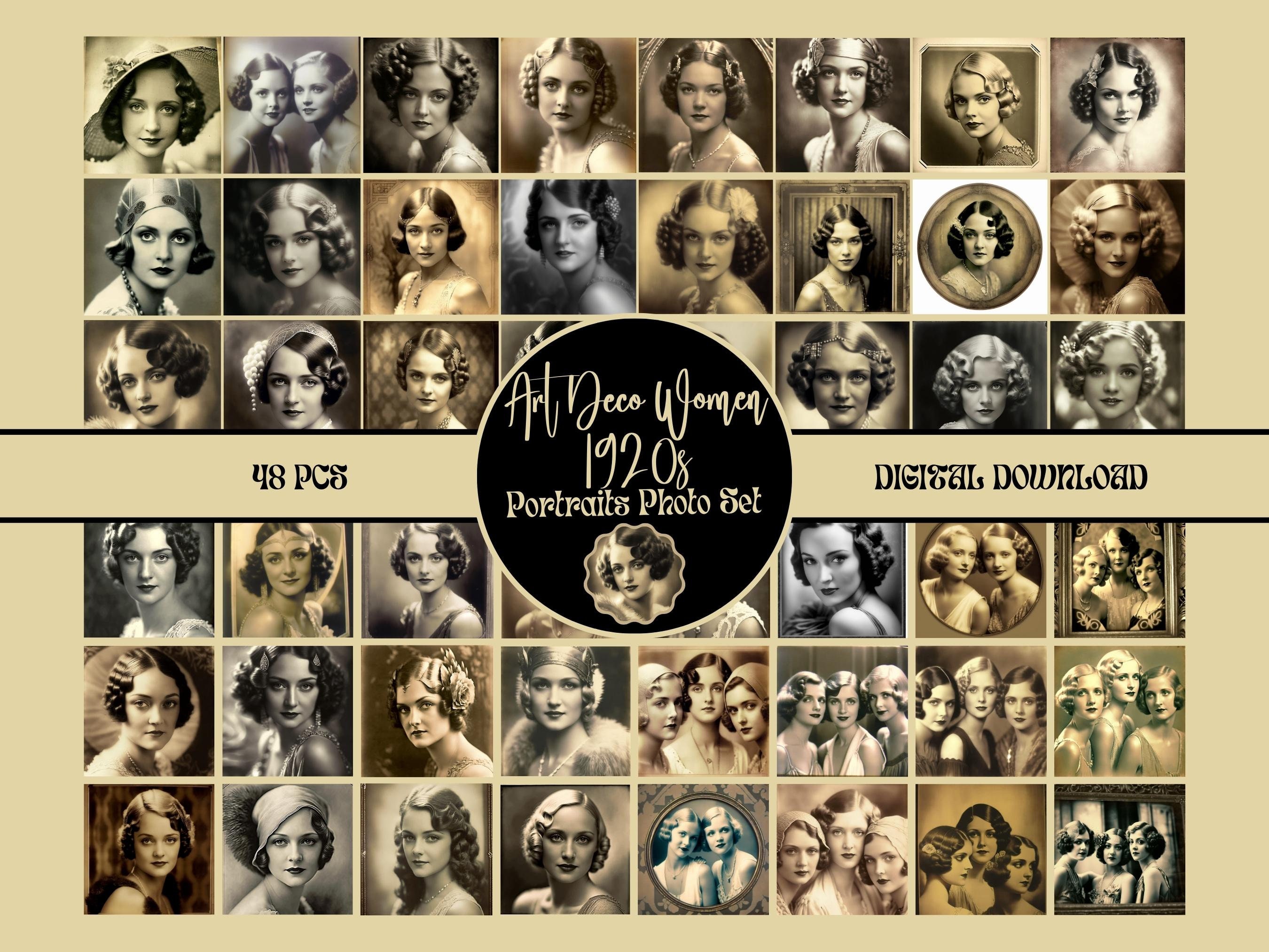 Art Deco Women Portrait Photo Set PRINTABLE 1920s Vintage Women Photos ...