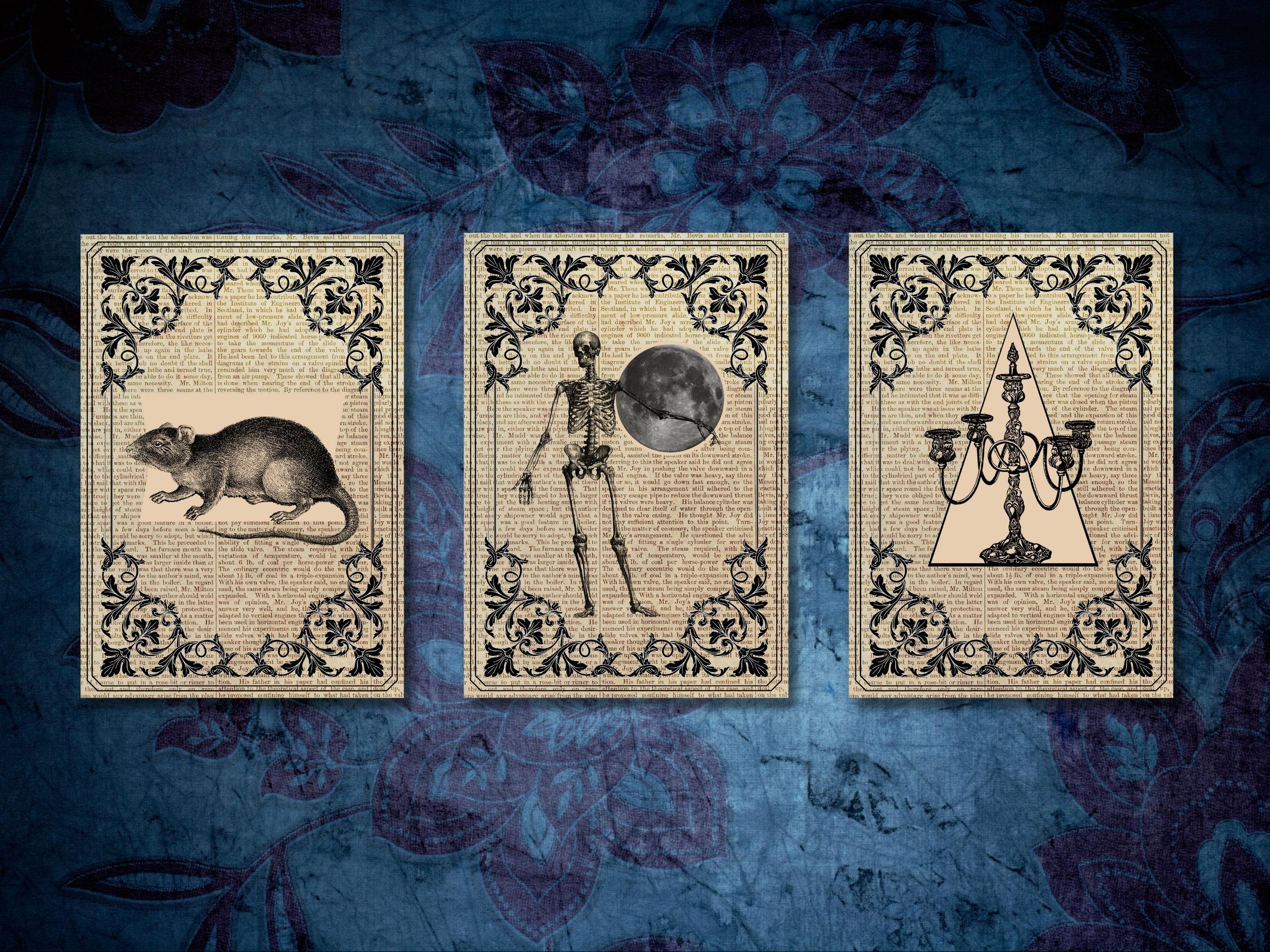 GOTHIC Printable Artist Trading Cards Witch Ephemera Pack - Etsy