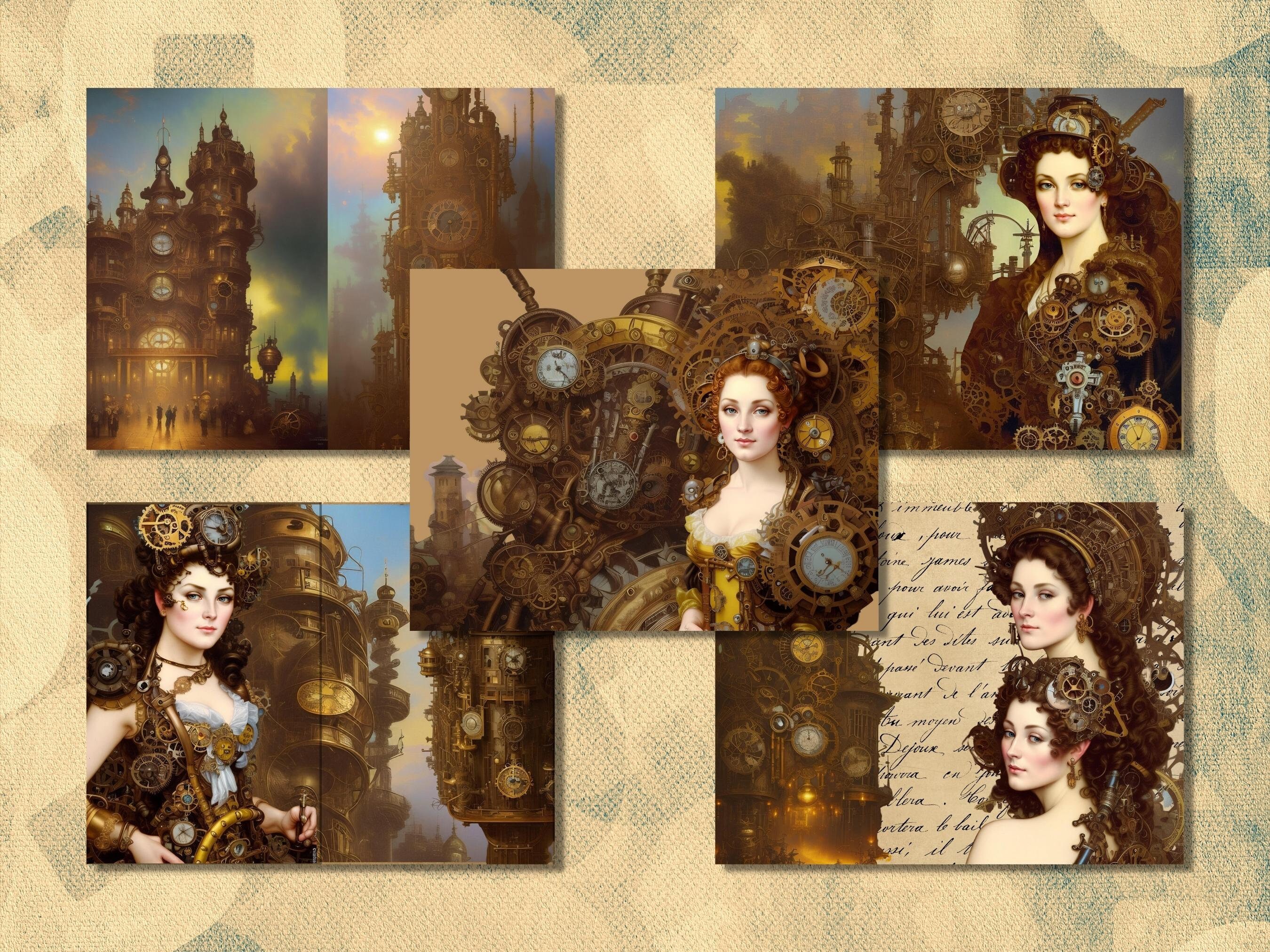 Steampunk Ladies Junk Journal Kit PRINTABLE Steampunk Ephemera Pack ...