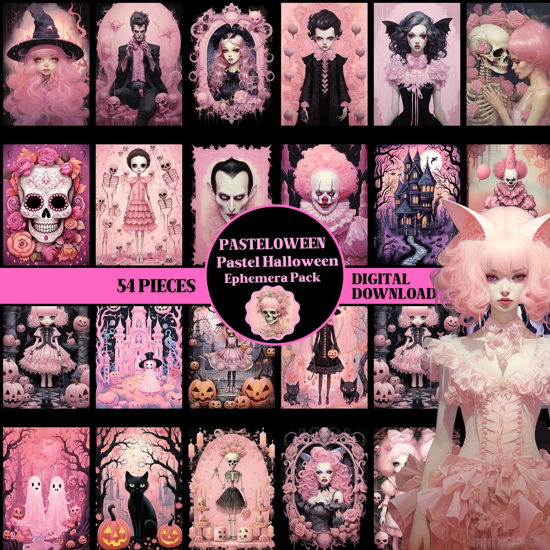 PASTELOWEEN Ephemera Pack PRINTABLE Pastel Halloween Images DIGITAL ...