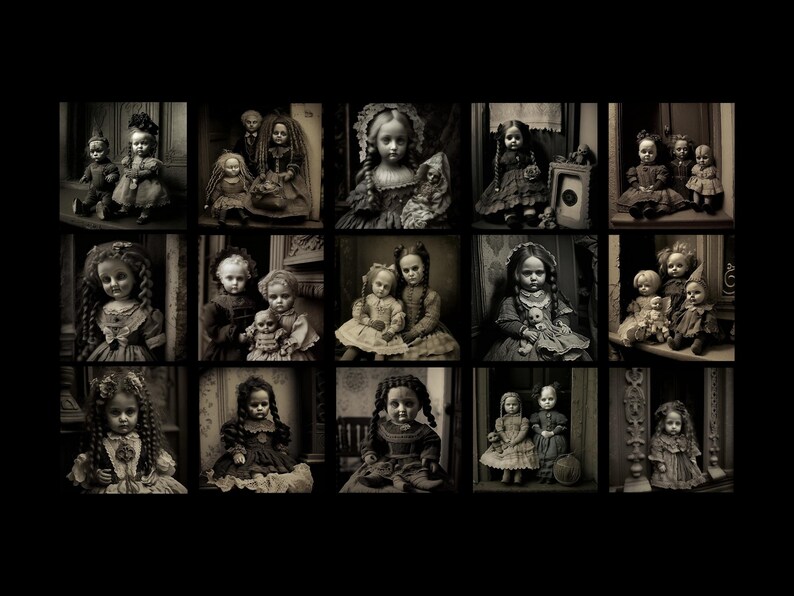 Creepy Haunted Dolls Vintage Photo Pack PRINTABLES, Victorian Dolls ...