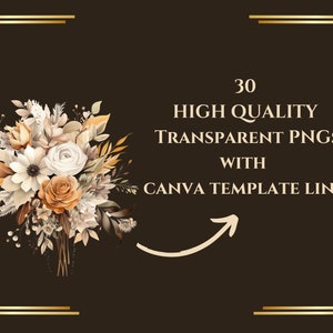 BOHO Flower Bouquets PNG Clipart Bundle Floral Images Flower PNG ...