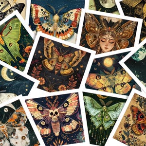 Gothic Luna Moth Ephemera Pack PRINTABLE Celestial Junk Journal Pages ...