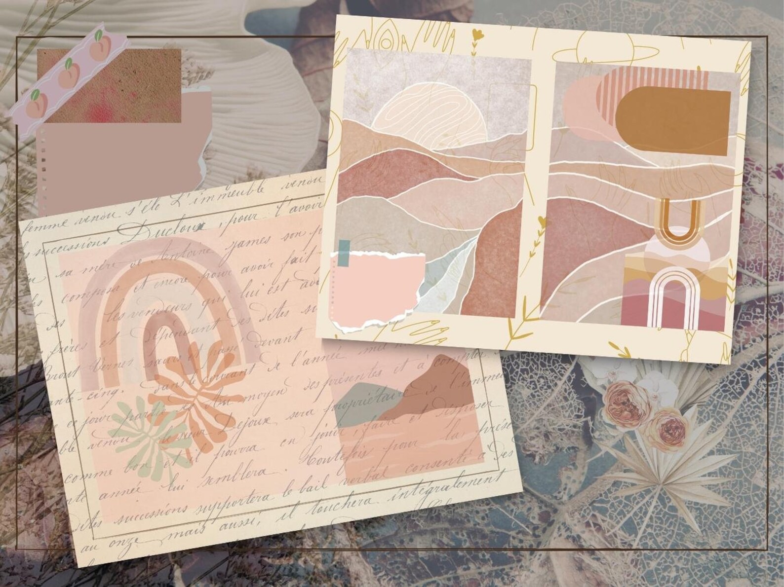 BOHO Junk Journal Kit Boho Ephemera Pack BOHO Collage Sheets Scrapbook ...