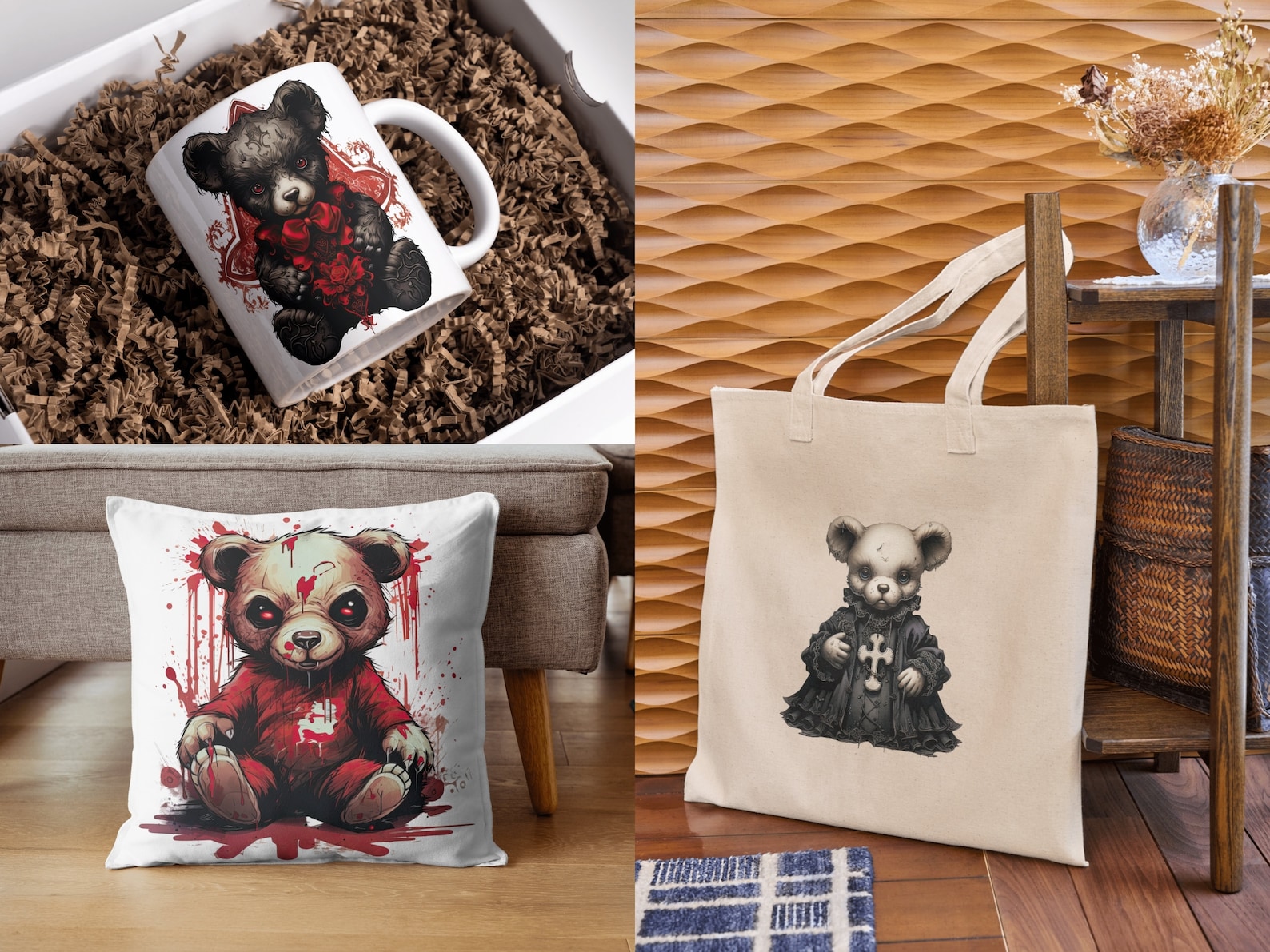 Creepy Teddy Bears PNG Clipart Bundle Creepy Images Eerie Teddy Bears ...