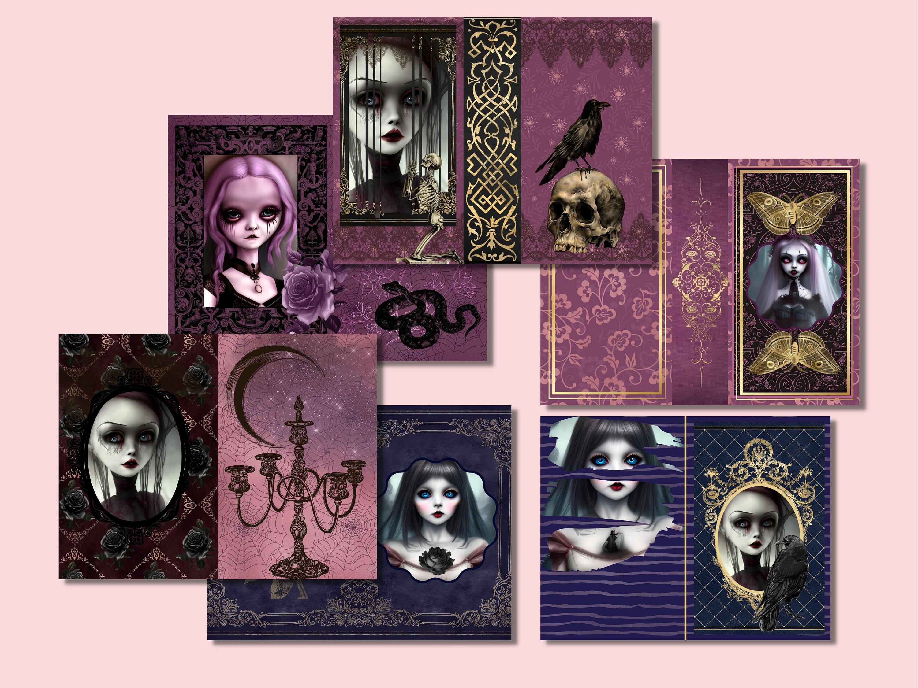 Creepy Haunted Dolls Junk Journal Pages PRINTABLE Gothic Dolls Ephemera ...