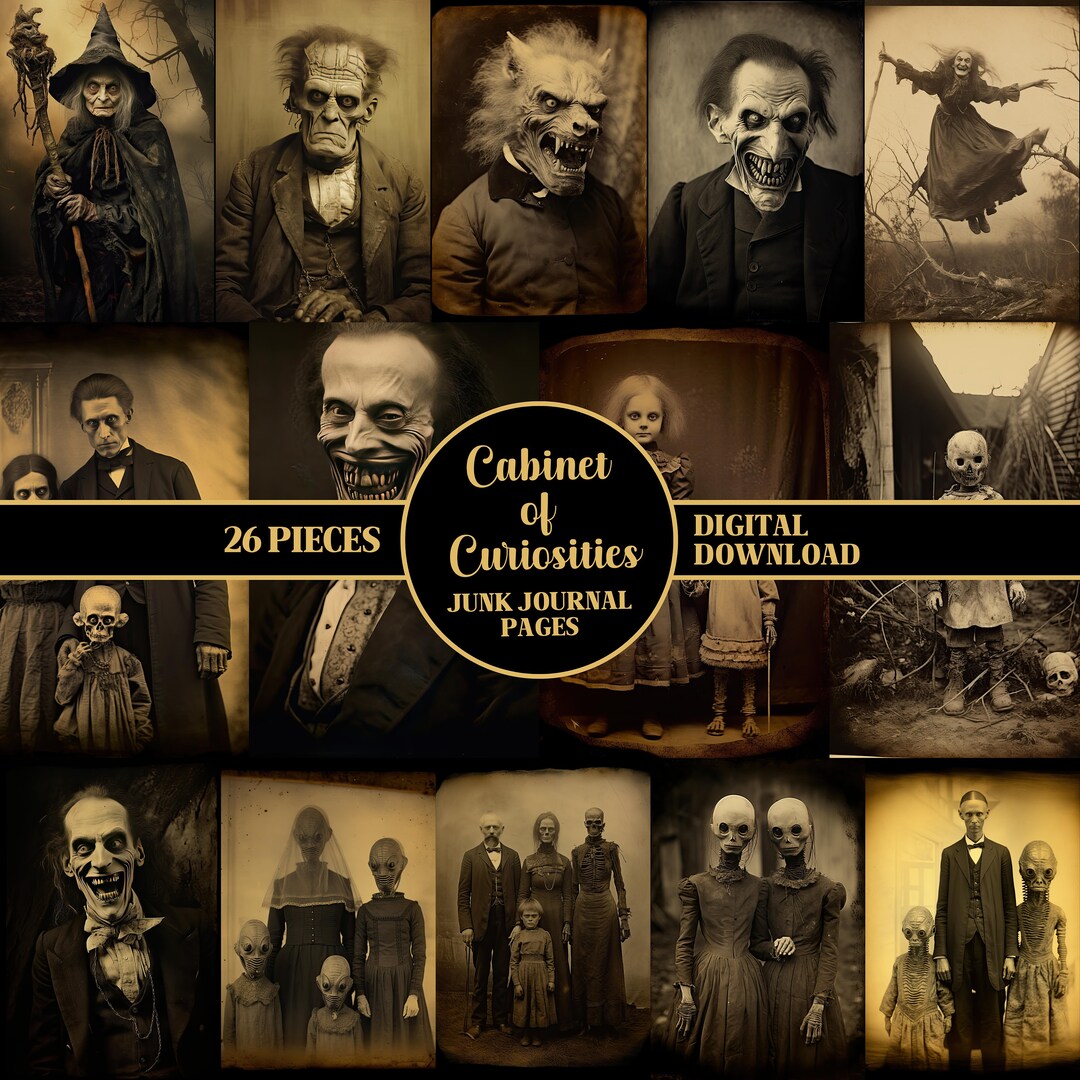 Cabinet of Curiosities Junk Journal Pages Spooky Ephemera PRINTABLE ...