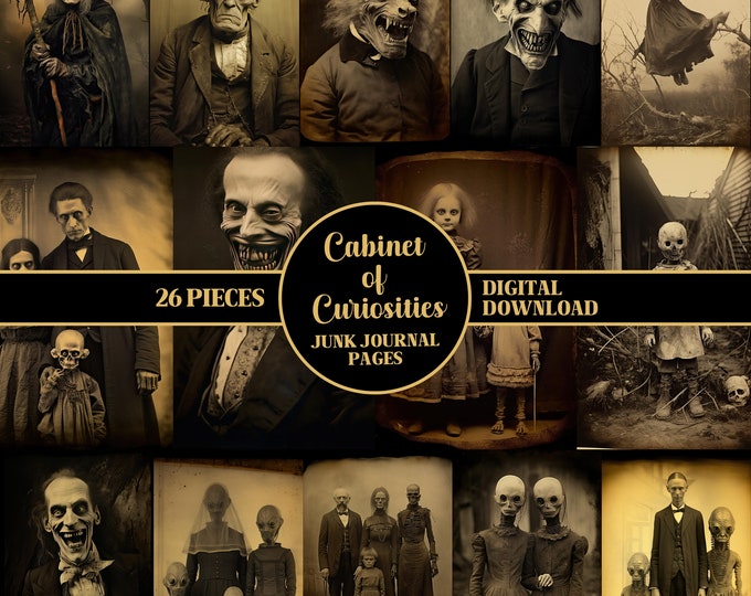 Cabinet of Curiosities Spooky Ephemera PRINTABLE Vintage Oddities ...