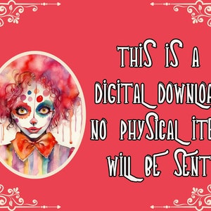 Watercolor Whimsical Clown Ephemera Pack PRINTABLE Circus Collage ...