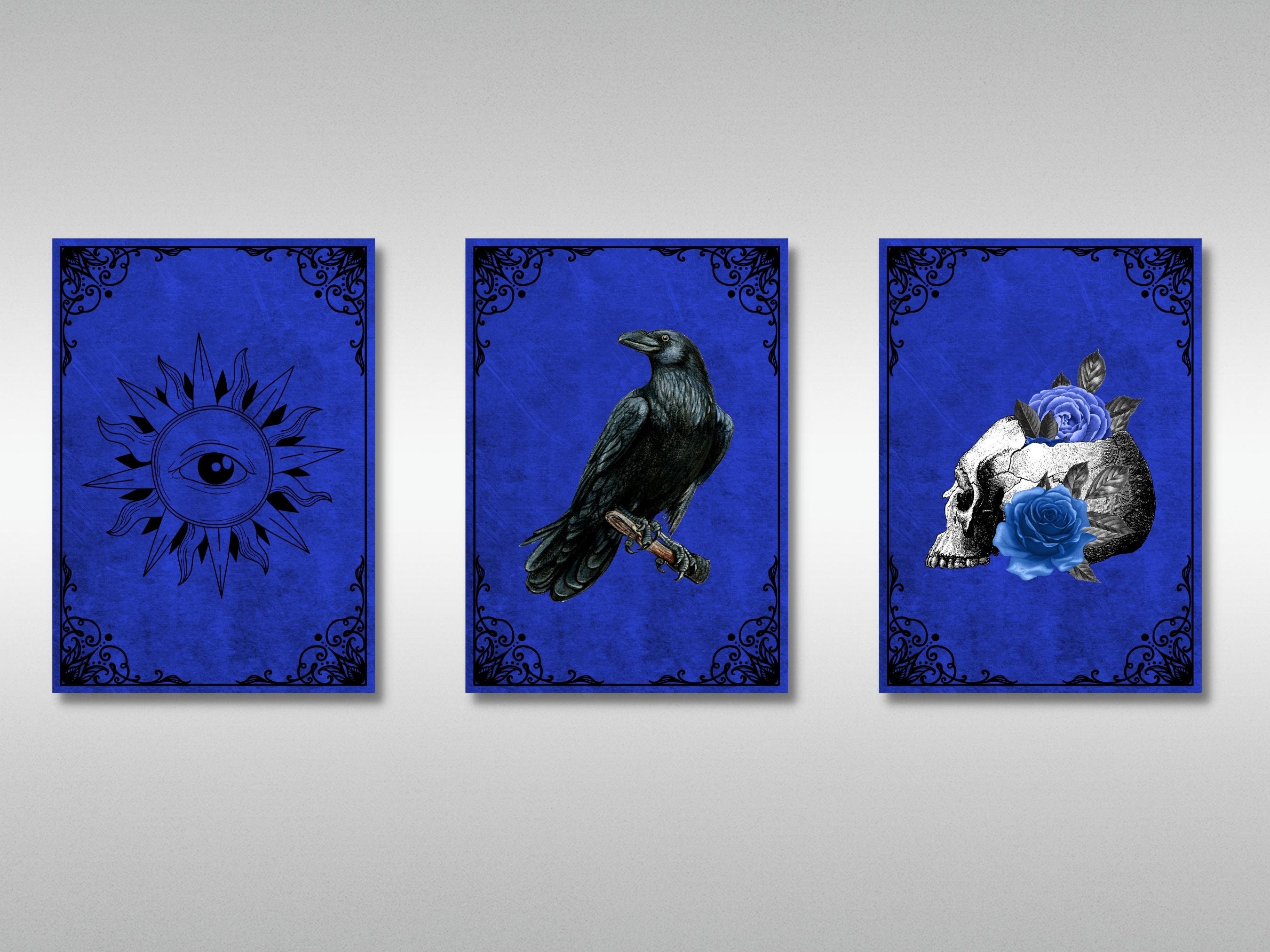 Royal Blue Gothic Artist Trading Cards Printable Horror - Etsy