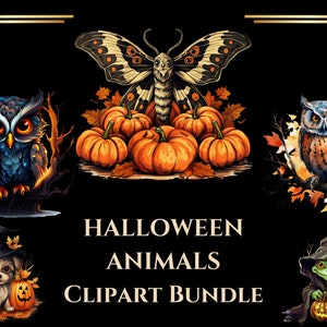 Spooky Halloween Animals PNG Clipart Bundle Halloween Images Eerie PNG ...