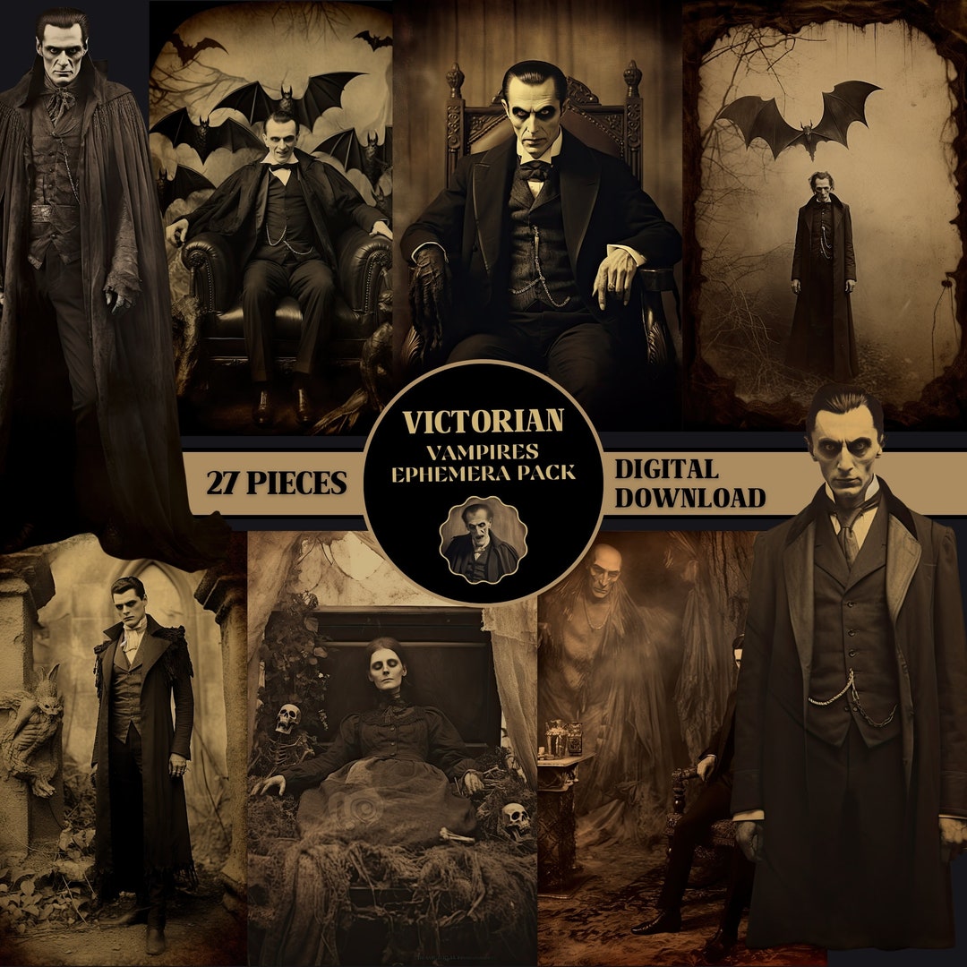 Victorian Vampires Vintage Photo Pack Creepy Ephemera PRINTABLE DIGITAL ...