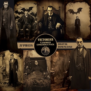 Victorian Vampires Vintage Photo Pack Creepy Ephemera PRINTABLE DIGITAL ...