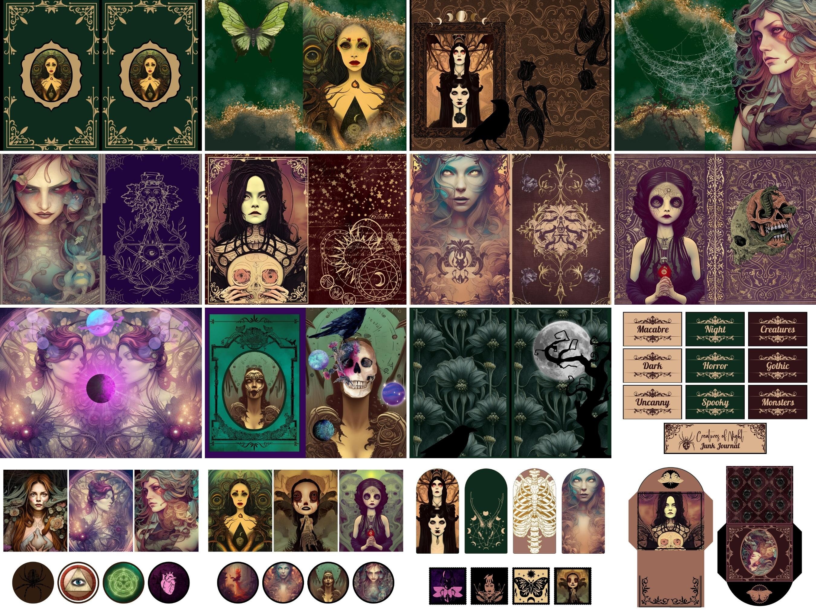 Creatures of Night Horror Junk Journal Pages DIGITAL Creepy - Etsy