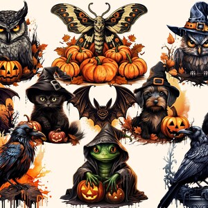 Spooky Halloween Animals PNG Clipart Bundle Halloween Images Eerie PNG ...