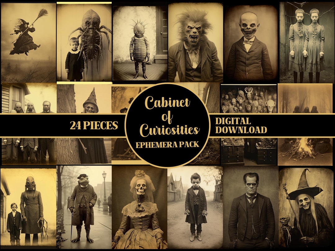Cabinet of Curiosities Junk Journal Pages Spooky Ephemera PRINTABLE ...